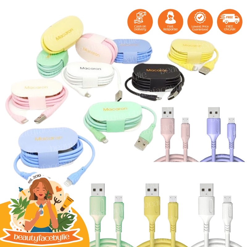 Jual Kabel Data Type C Macaron / Data Cable Macaron Type C Micro USB ...