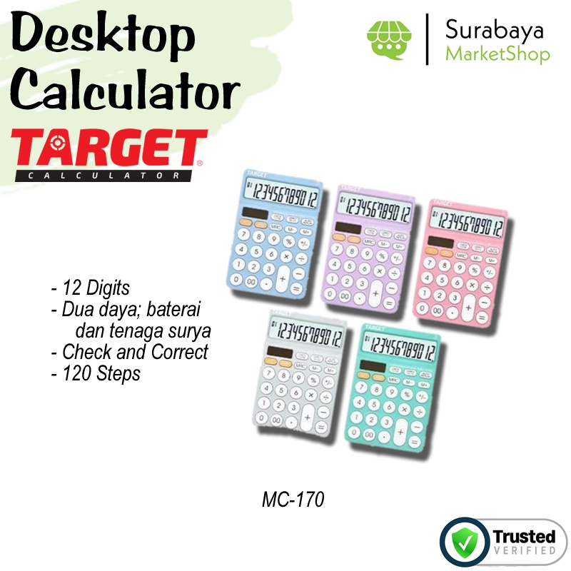 Jual Kalkulator Target MC-170 / Desktop Calculator - 12 Digit (1pcs) | Shopee Indonesia