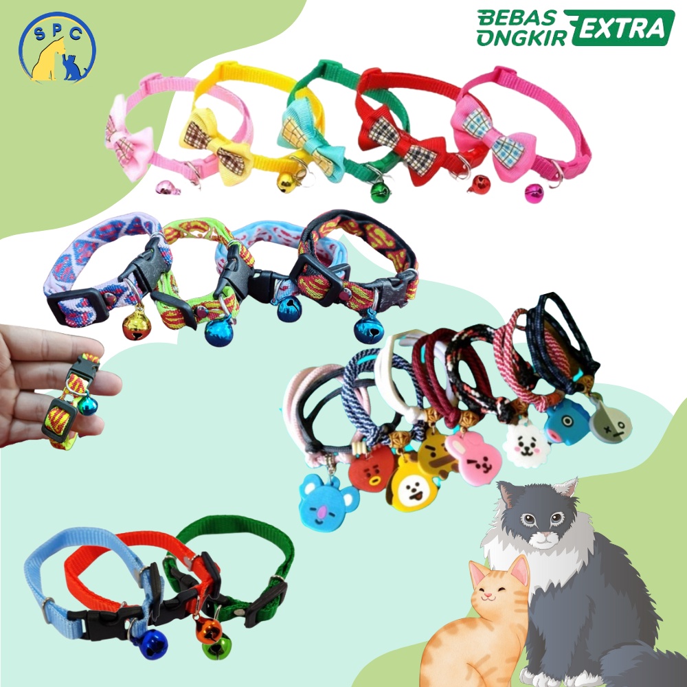 Jual Kalung Kucing Aksesoris Kalung Hewan Anjing Kucing Motif Random ...