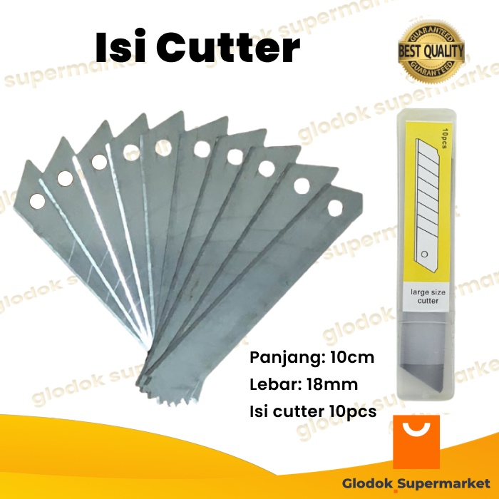 Jual Isi Cutter Besar Refill Kater Pisau Knife 10pcs | Shopee Indonesia