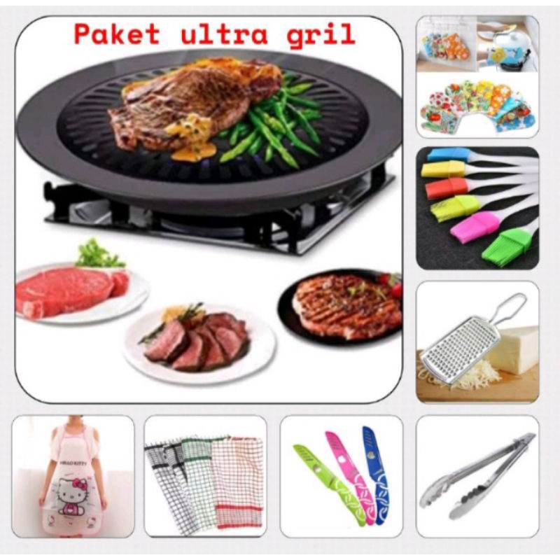 Jual Ultra Grill Pan Anti Lengket BBQ MASAK Panggangan 32 cm | Shopee ...