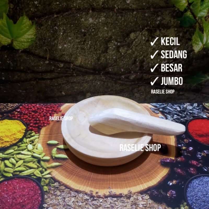 Jual Cobek + Ulekan Kayu Tumbukan Bumbu Rempah Sambal Coet Tradisional ...