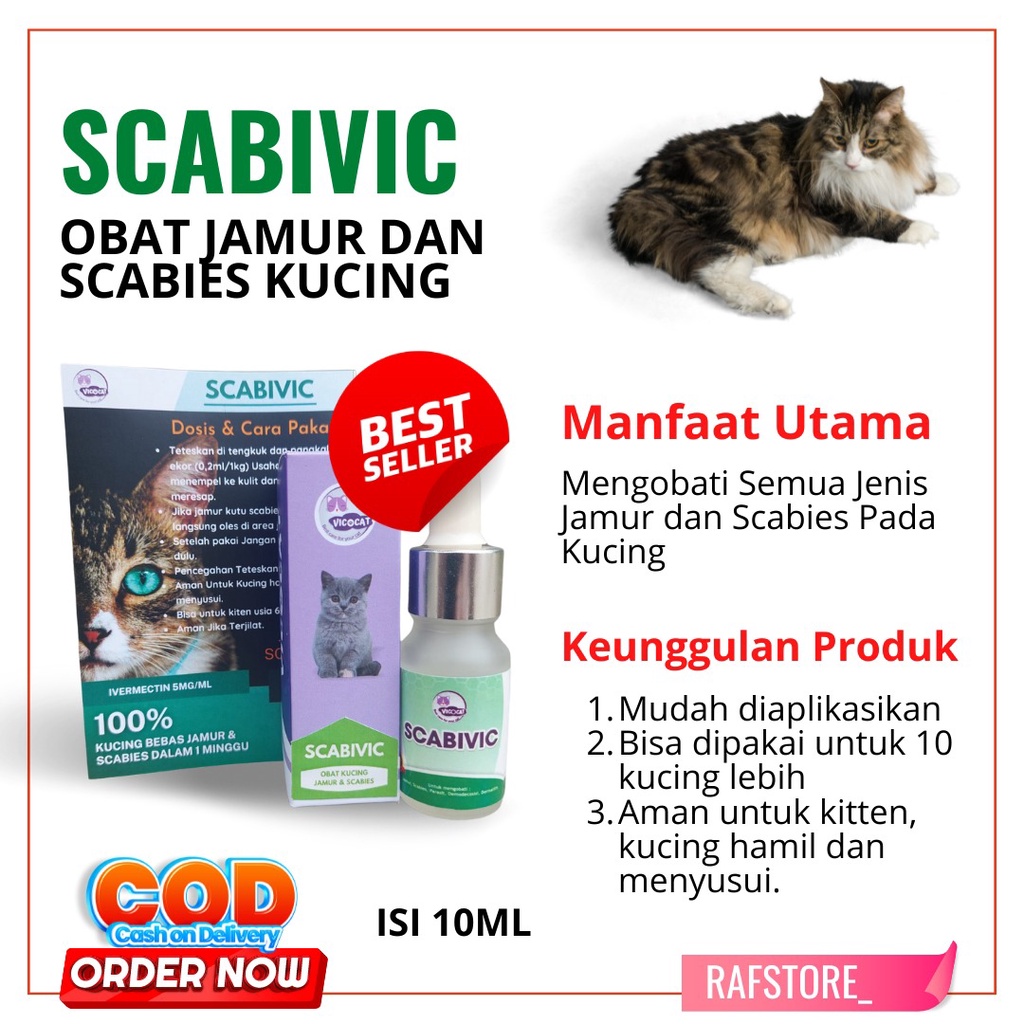 Jual SCABIVIC obat scabies tetes untuk kucing - obat scabies kucing ...
