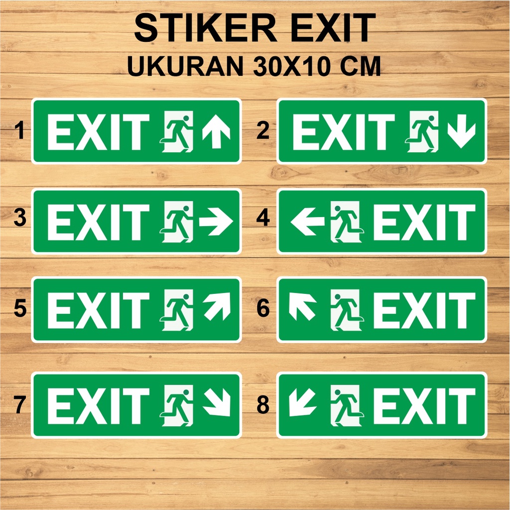 Jual STIKER EXIT, PENUNJUK ARAH JALAN KELUAR, JALUR EVAKUASI, PINTU ...