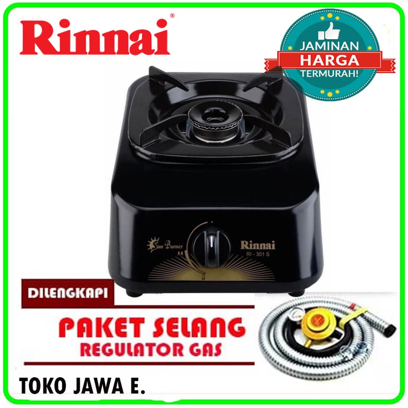 Jual KOMPOR GAS RINNAI 301S Kompor Gas 1 Tungku Teflon WARNA HITAM SUN BURNER | Shopee Indonesia