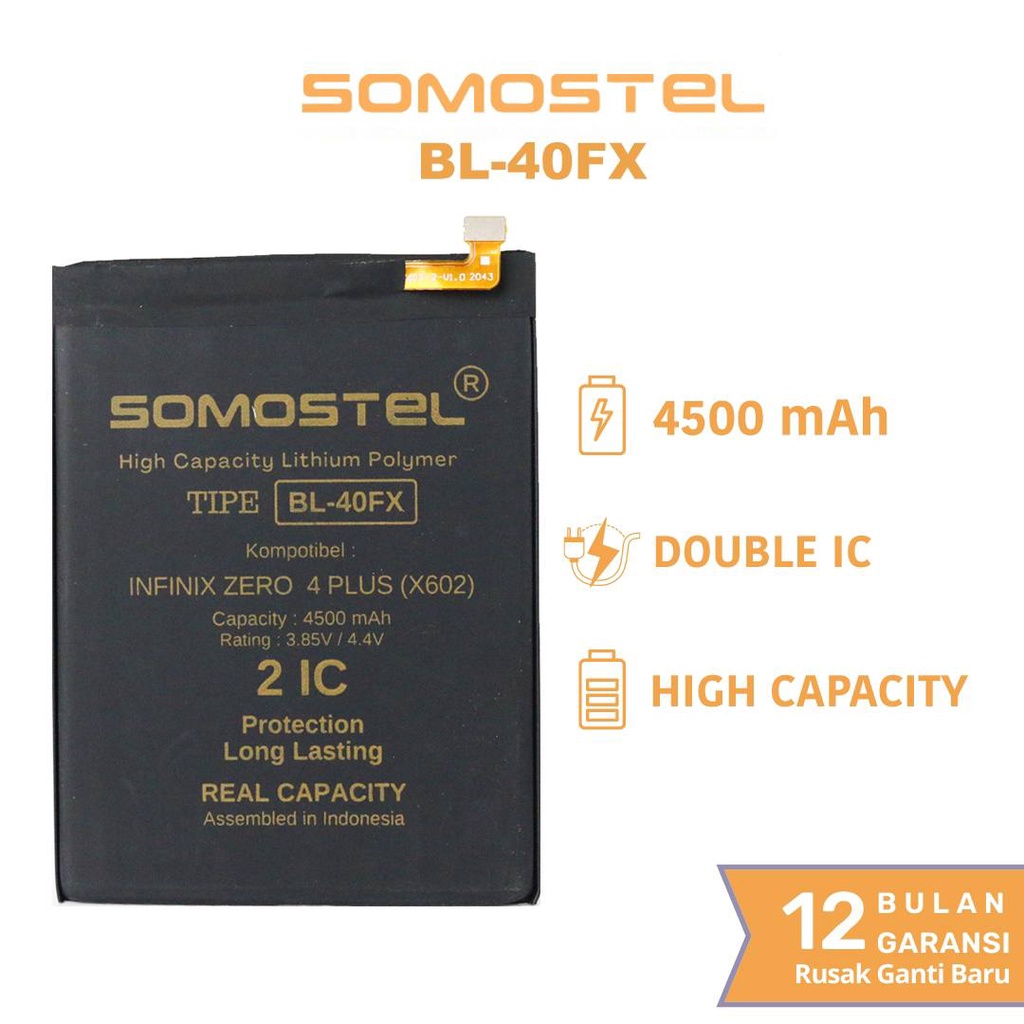Jual Somostel - BL-40FX Infinix Zero 4 Plus X602 Batre Batrai Baterai | Shopee Indonesia