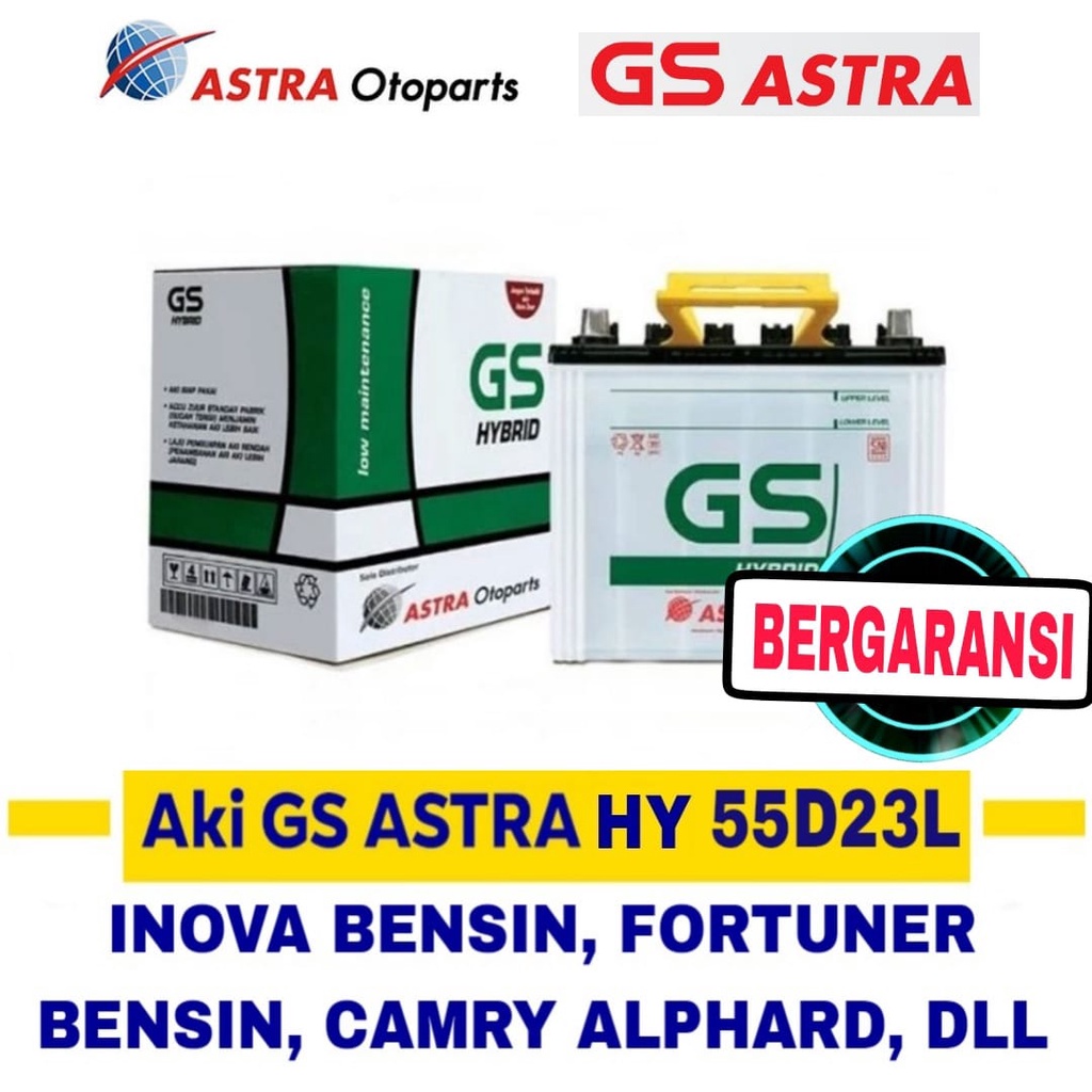 Jual Aki Mobil GS Astra 55D23L Aki Basah untuk Mobil Innova Bensin ...