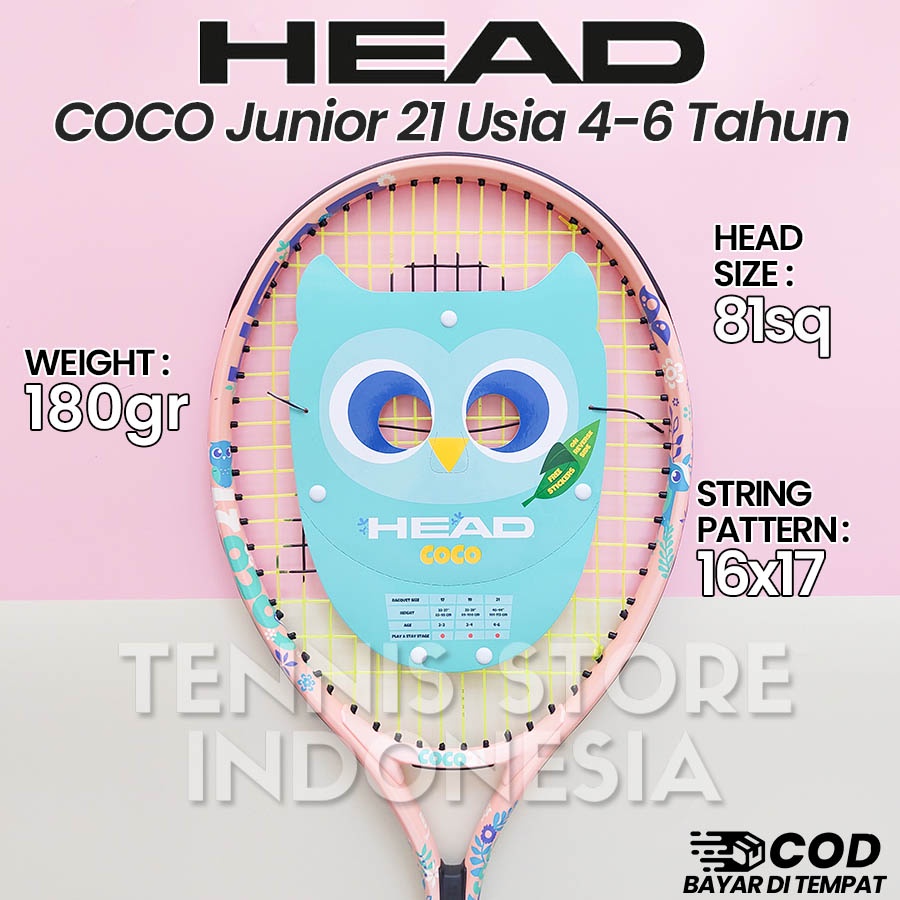 Jual Raket Tenis Anak HEAD COCO Junior 21 / Usia 4 5 6 Tahun | Shopee Indonesia