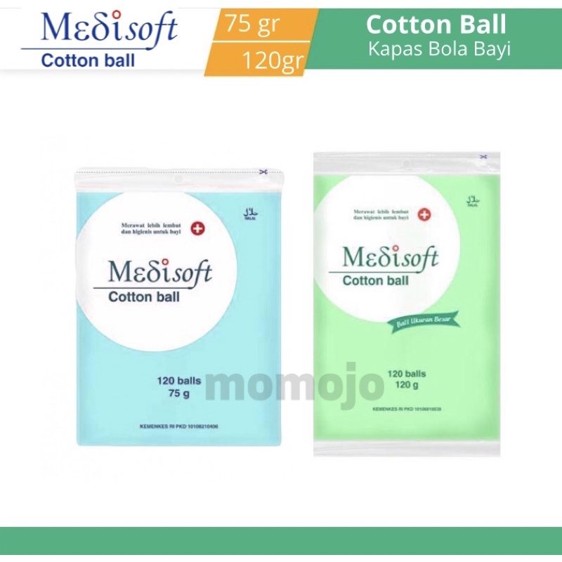 Jual MEDISOFT Cotton Ball Baby Kapas Bola Bayi 75gr | 120gr Isi 120 ...