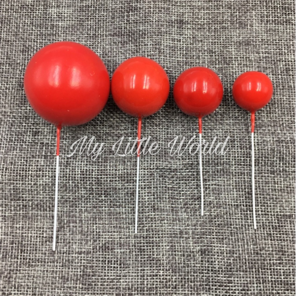 Jual [Isi 4] Topper Bola Colorful Pastel Biru Pink Putih Kuning Gold ...