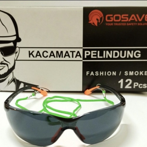 Jual Kacamata Safety Fashion Gosave Hitam Smoke Clear Mirror - Hitam ...