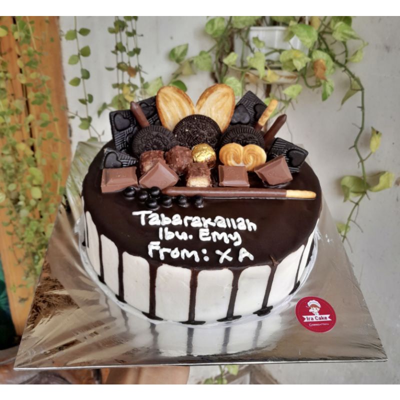 Jual kue ulang tahun cokelat uk 20cm & 16cm | Shopee Indonesia
