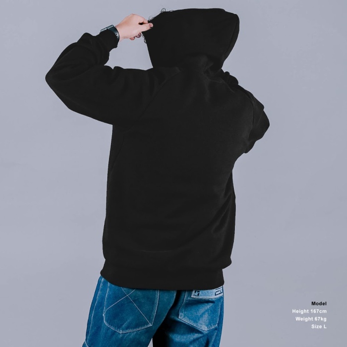 Jual UNKL347 Jacket Hoodie Hitam Model Simpel Bahan Fleece EMBS ...