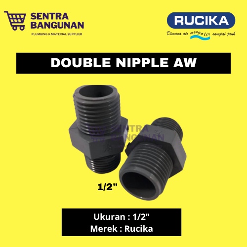 Jual DOUBLE NIPPLE AW 1/2" FITTING PIPA PVC RUCIKA | Shopee Indonesia