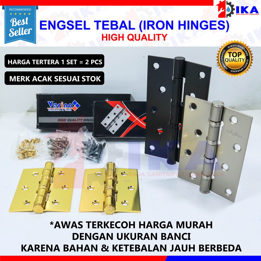 Jual Engsel Pintu Rumah Hitam Doff 3 Inci 4 Inci 5 Inci Door Hinges ...