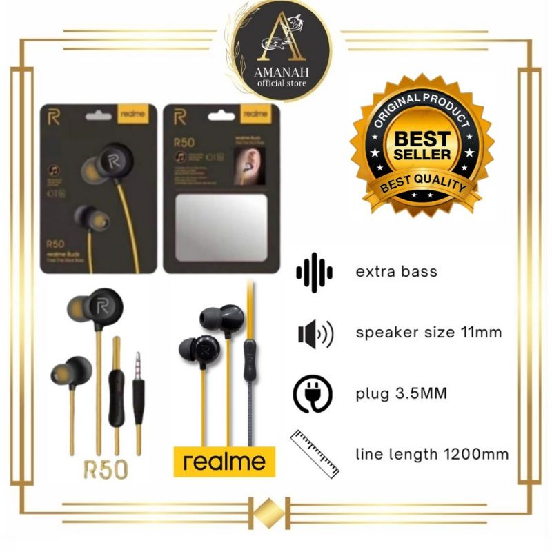 Jual Headset Handset Handsfree Realme R50 HF C12 C15 C9 C3 C2 C20 Buds ...