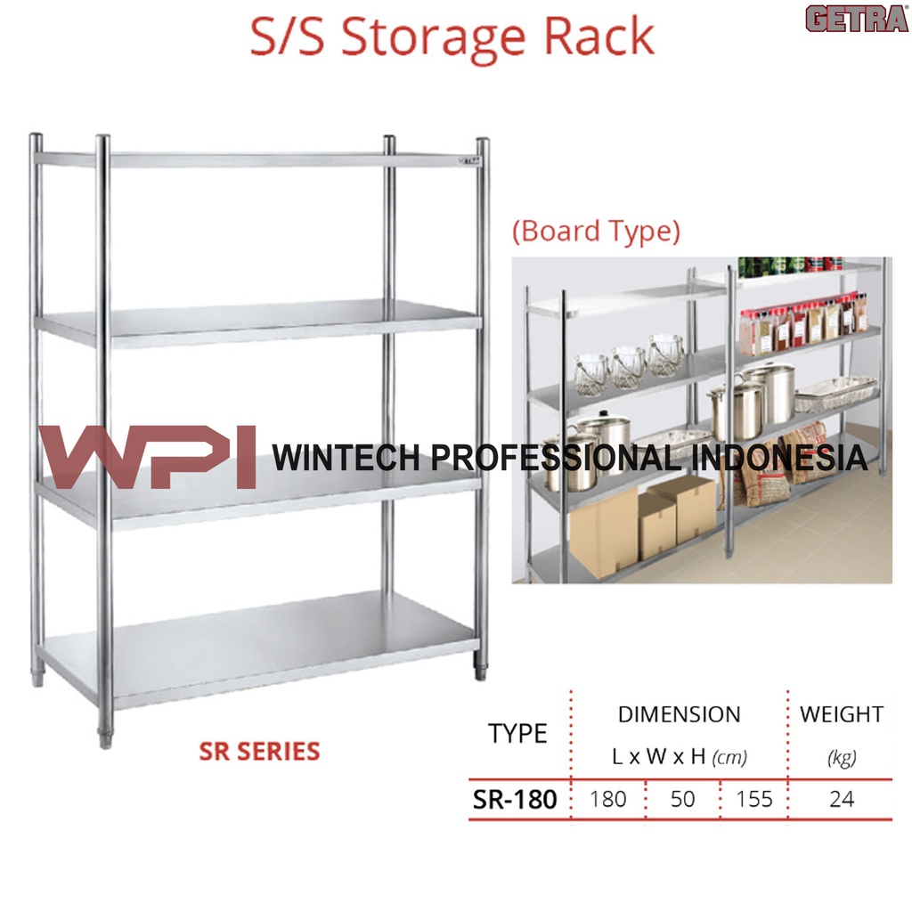 Jual Getra SR-180 Stainless Steel Storage Rack (Board Type) Rak ...
