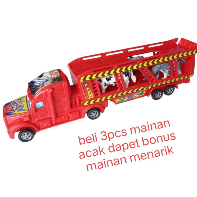 Jual mainan mobil truck kontainer pembawa binatang set | Shopee Indonesia