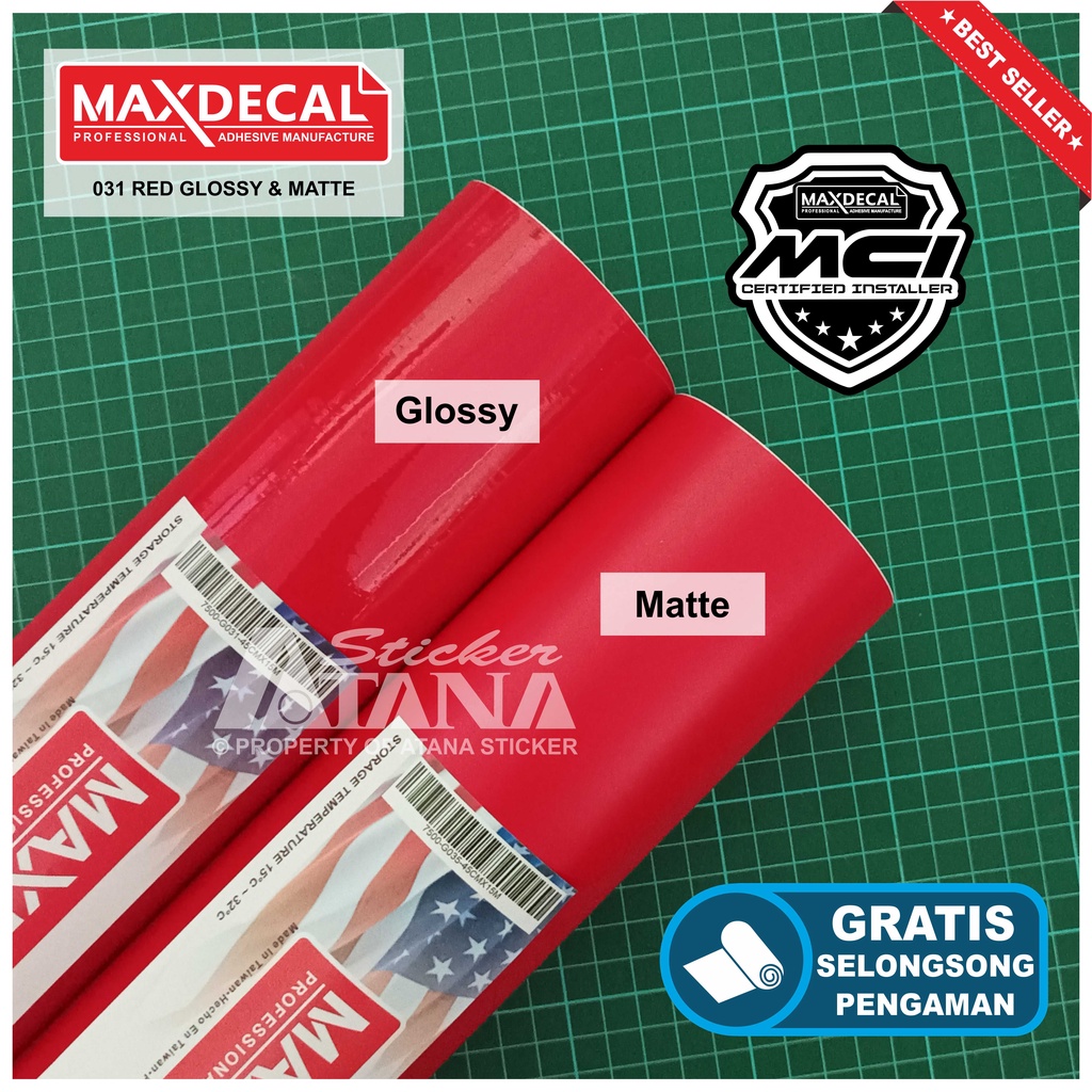 Jual Skotlet Merah Doff Glossy Maxdecal Scotlet Red Dop Gloss Stiker ...