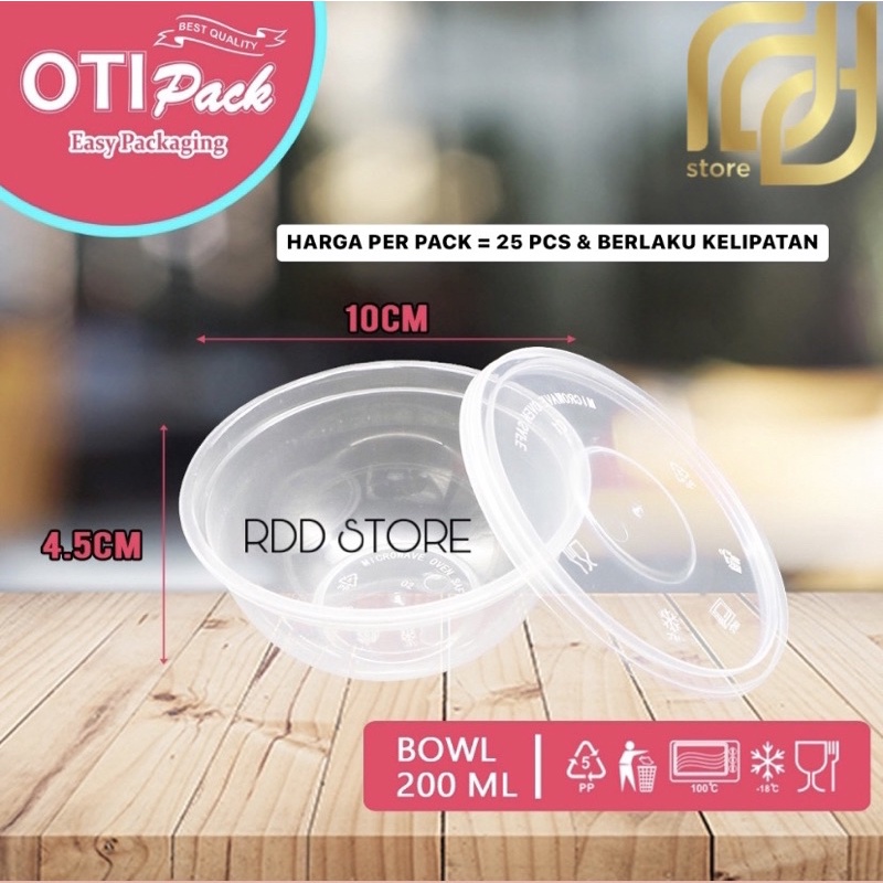 Jual RDD (HARGA 1PACK=25PCS) MANGKOK THINWALL OTI BOWL 200ML WADAH ...