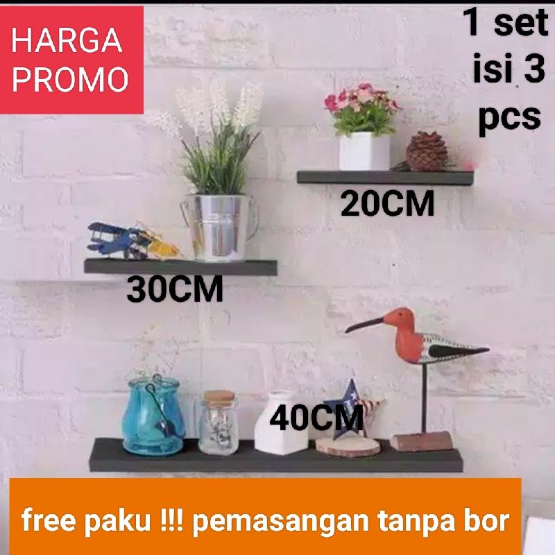 Jual Rak Dinding Ambalan Kayu Floating Shelves 40cm,30cm,20cm | Shopee Indonesia