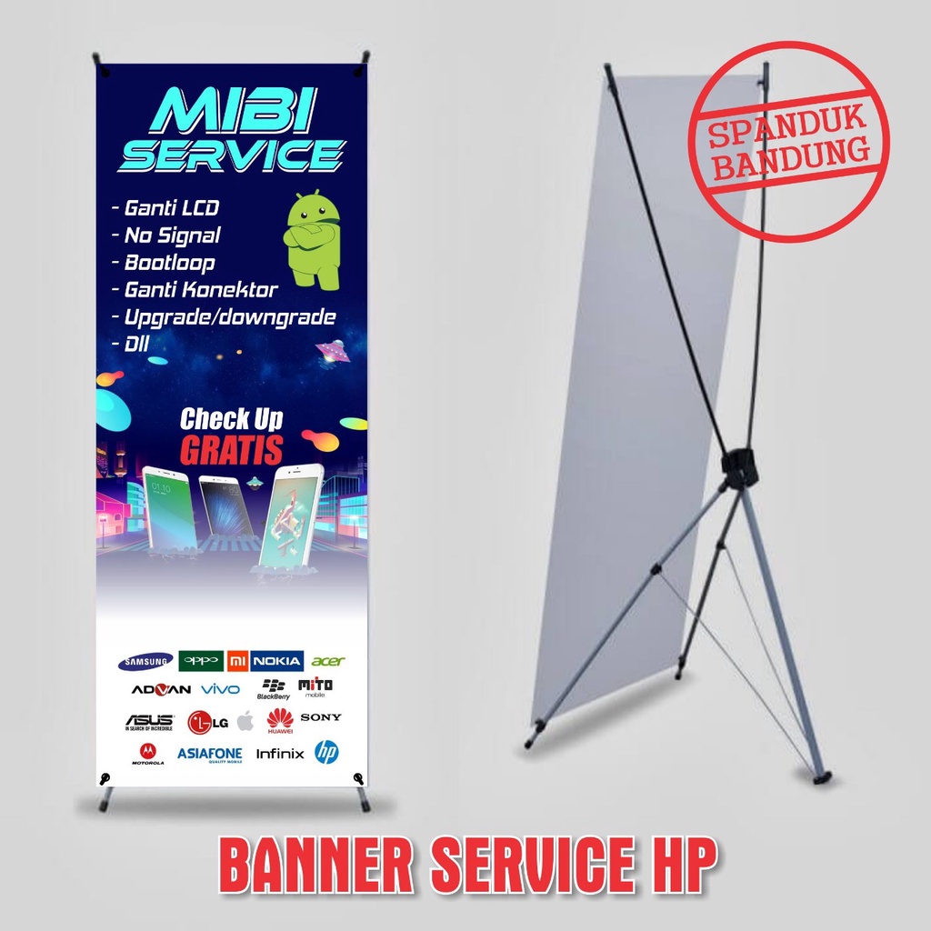 Jual spanduk usaha banner 60 x 160 cm / banner service hp / banner ...