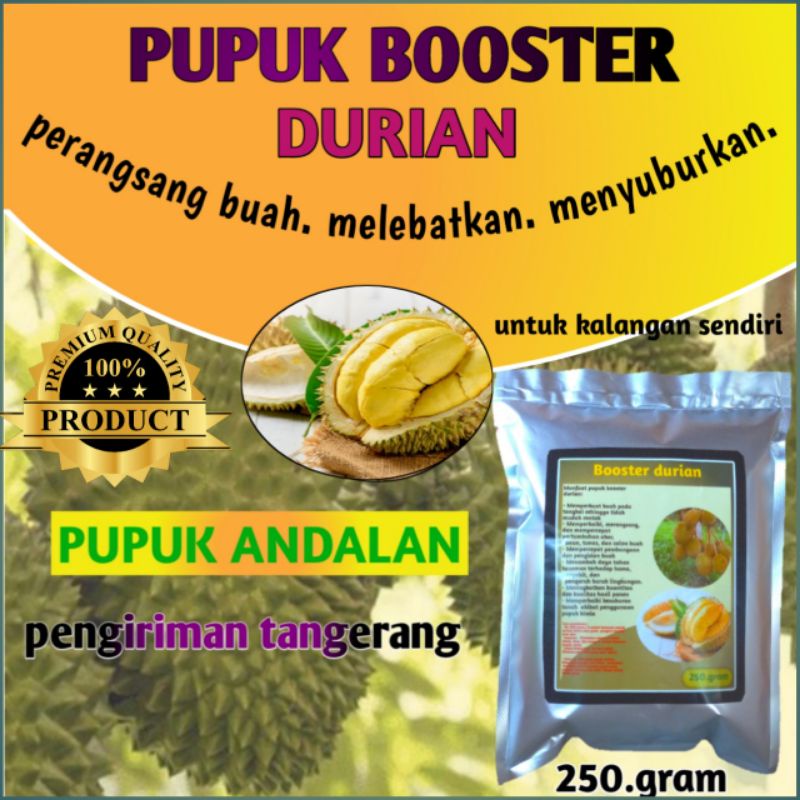 Jual Pupuk booster durian organik penyubur tanah pelebat buah dan merangsang bunga isi 250 gram ...