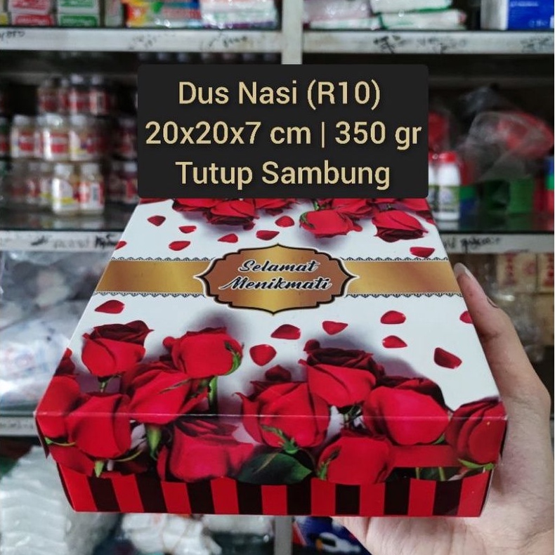 Jual Box / Kardus / Dus Nasi Kue Snack Makanan - 20x20x7 cm - Mawar ...
