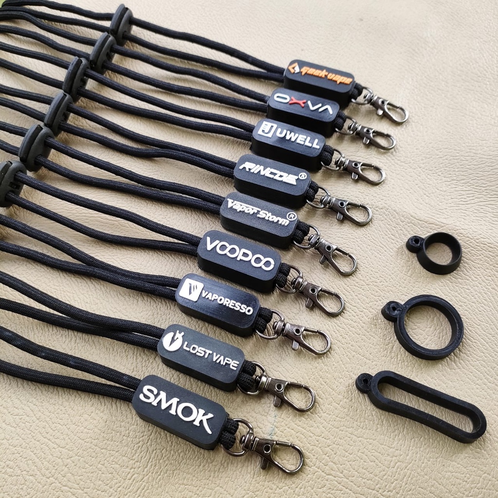 Jual Tali Lanyard Stopper Fullblack Gantungan Leher Karet Tebal ...