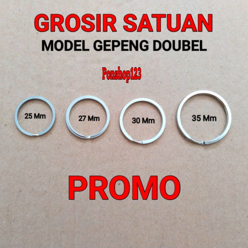 Jual Ring gantungan kunci tebal gepeng ring ganci double ring bulat ...