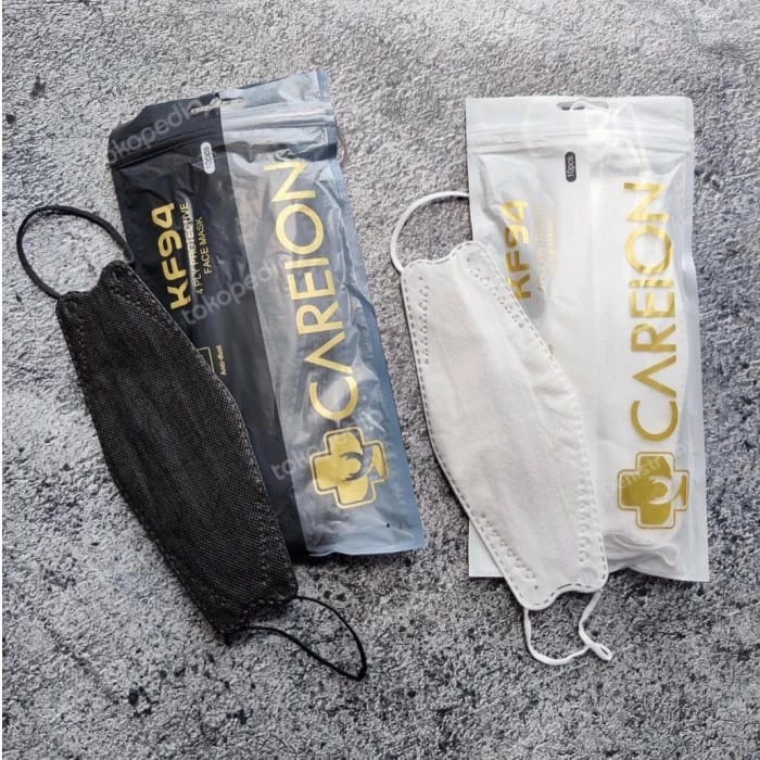 Jual Masker KF94 HITAM / PUTIH / MERK CAREION | Shopee Indonesia