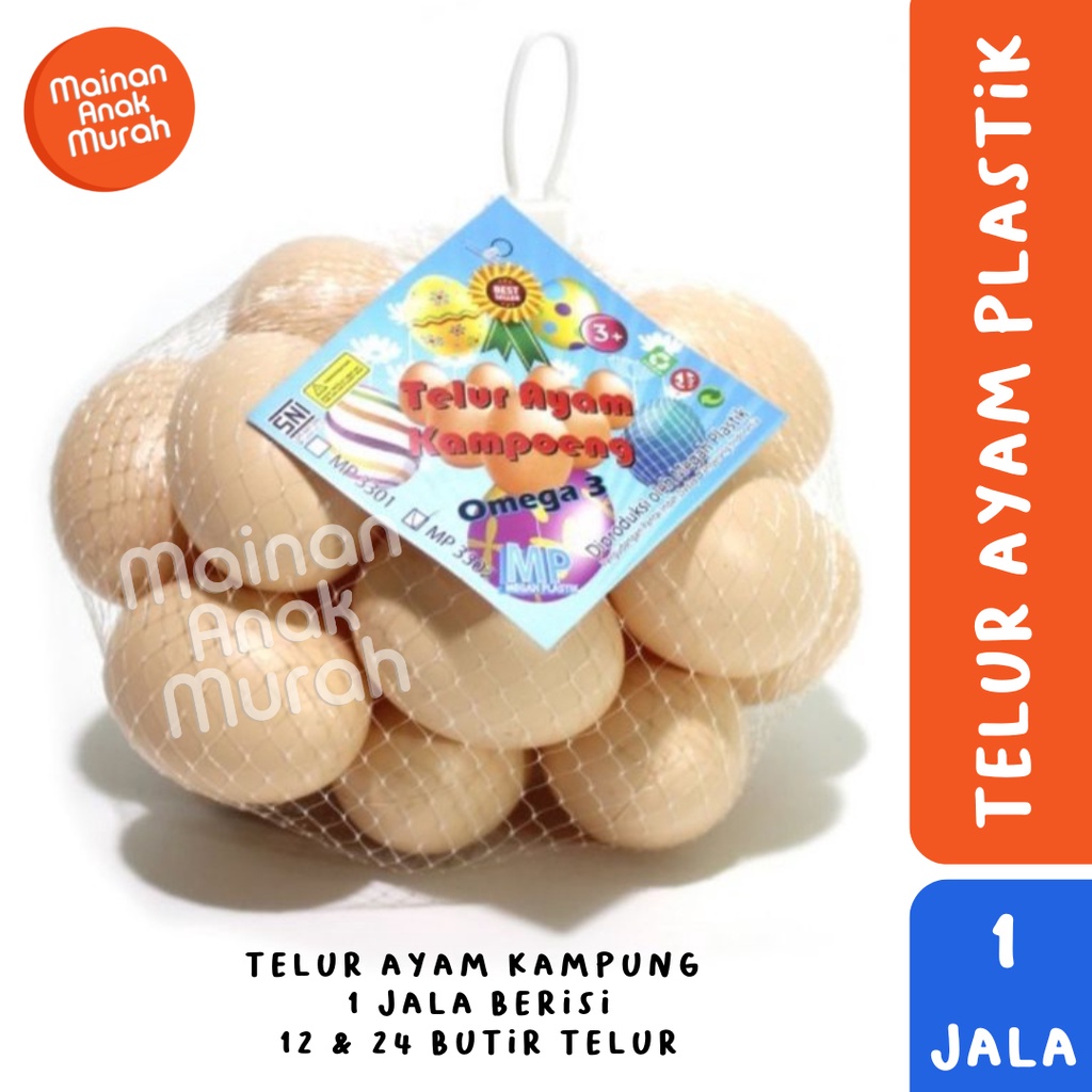 Jual Telur Ayam Kampung Plastik Jala / Mainan Telur Ayam Kampoeng Omega ...