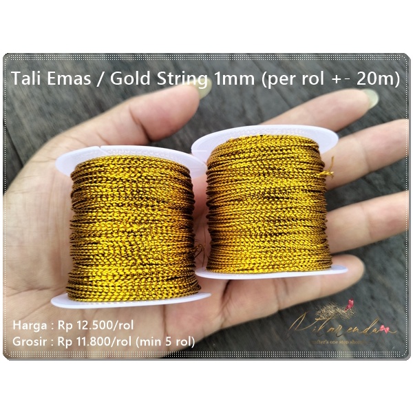 Jual TALI-29 : Tali Emas / Gold String 1mm (per rol +- 20m) | Shopee ...