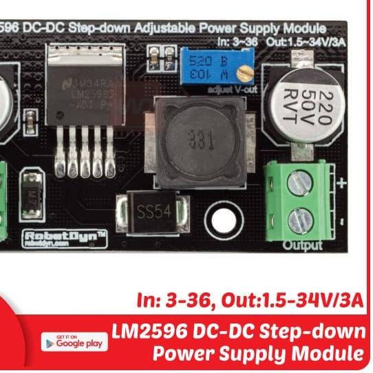 Jual ROBOTDYN LM2596 DC DC STEP DOWN 3A ADJ POWER SUPPLY | Shopee Indonesia