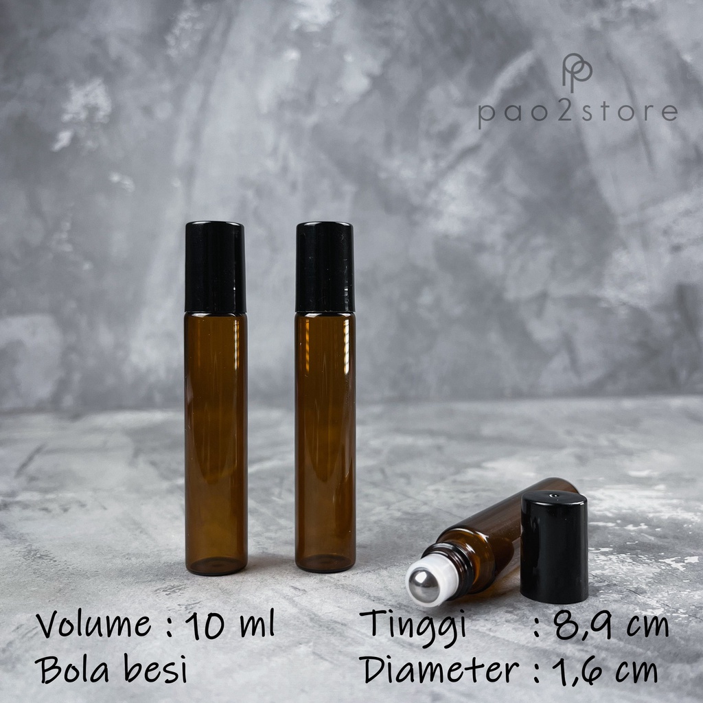 Jual Botol Roll On 10ml Kaca AMBER / Coklat - Essential Oil Parfum ...