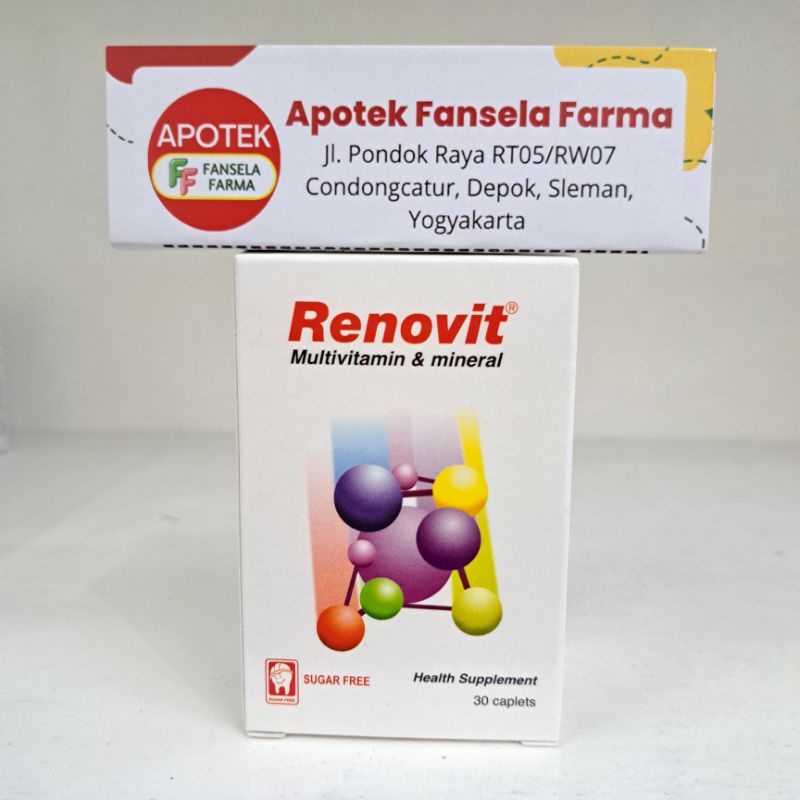 Jual RENOVIT Multivitamin Vitamin Kesehatan Botol isi 30 Kaplet ...