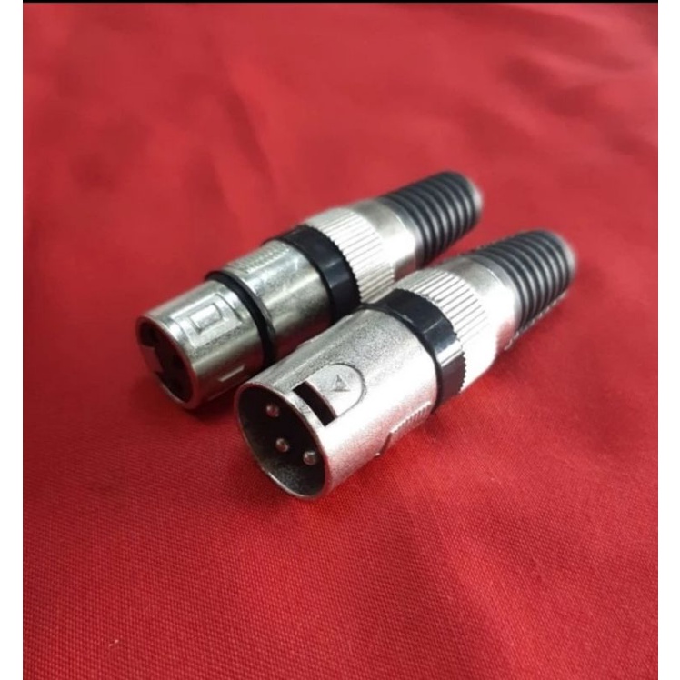 Jual Jack canon xlr male 3pin - konektor mic xlr female - jack toa 6.5mm | Shopee Indonesia