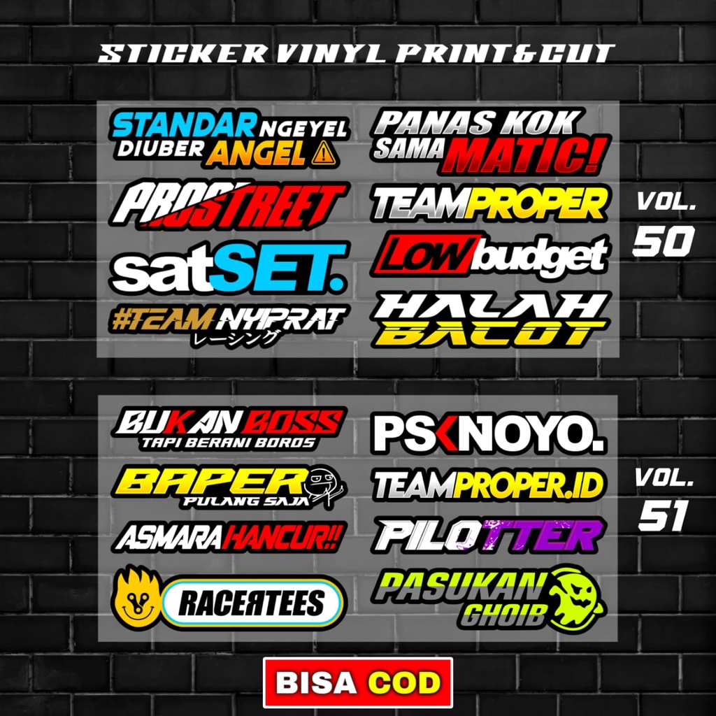 Jual Stiker Racing Pack Print Cut Viral Terbaru Stiker Motor Sticker ...