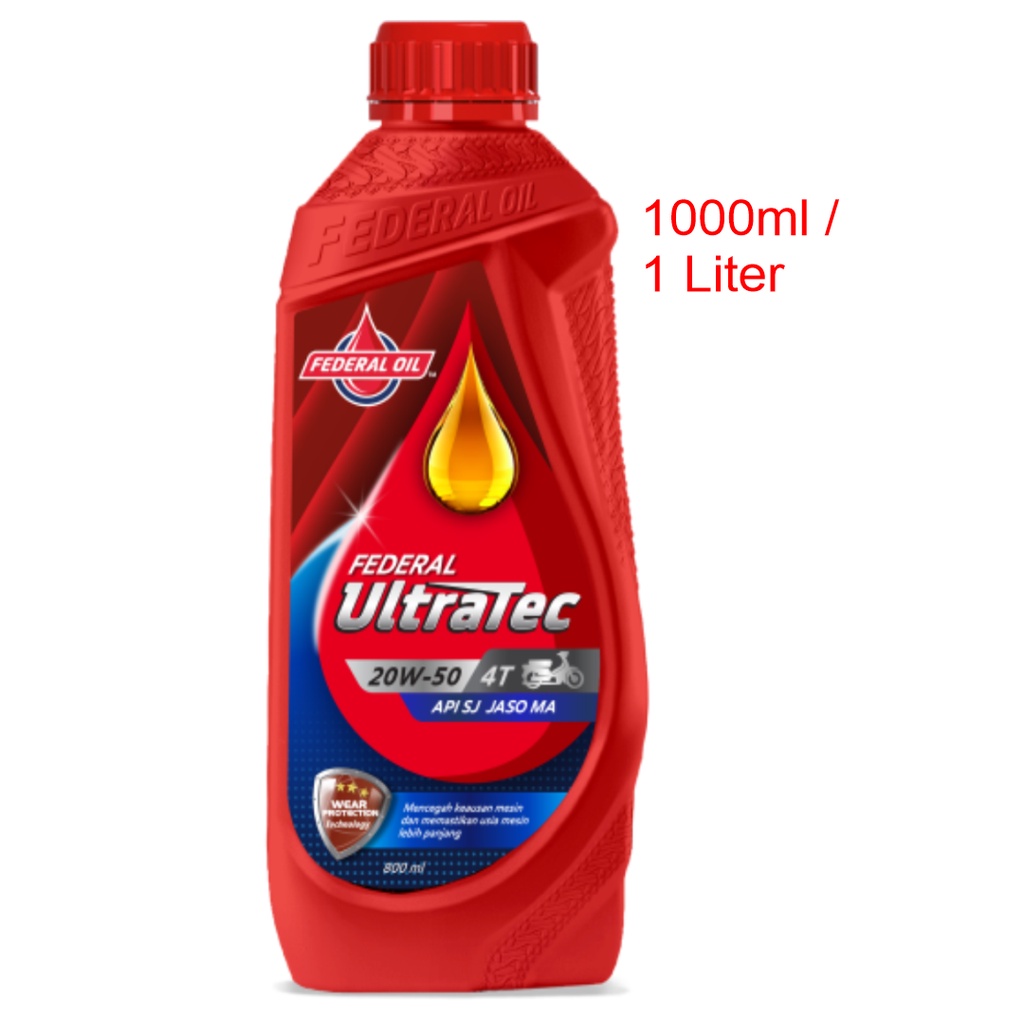Jual Oli Federal UT UltraTec 1 Liter 20w50 4T 1000ml Oil Motor Tiger ...