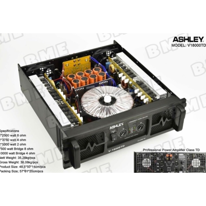 Jual Power amplifier ashley v18000td v18000 td class TD garansi ...