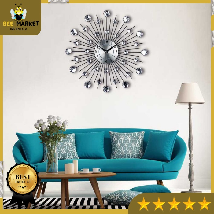 Jual Jam Dinding Besar 3D Quartz Design Model Luxury Diamond Antik ...