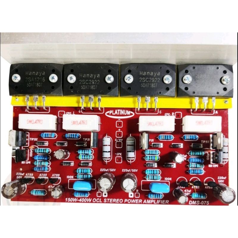 Jual KIT POWER AMPLIFIER OCL STEREO 150-400 WATT DMS-075 + TR SANKEN ...
