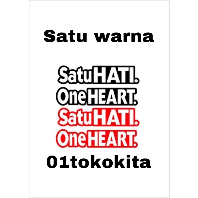 Jual STICKER CUTING STIKER ONE HEART SATU HATI CUTTING STIKER VISOR ...