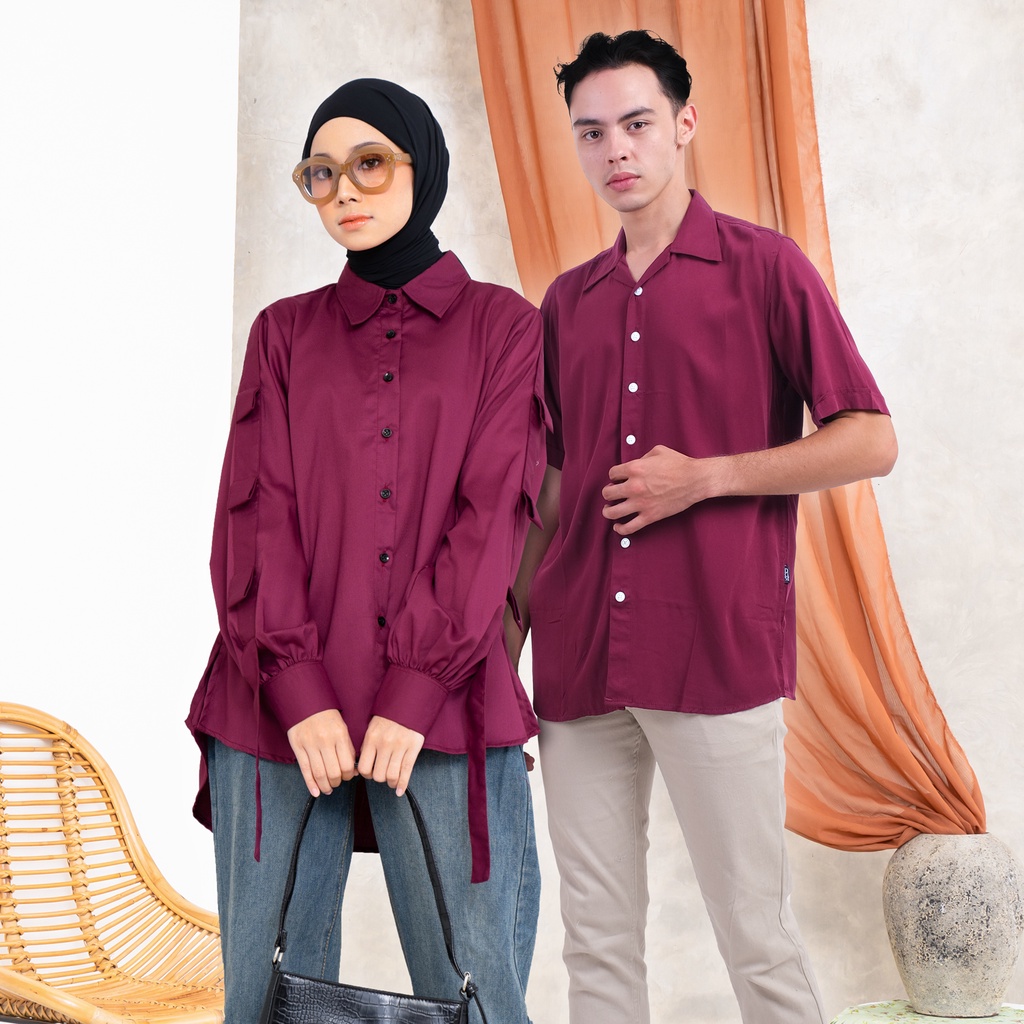 Jual Maydee Kemeja Ayoma Polos Couple Polosan Pria | Shopee Indonesia