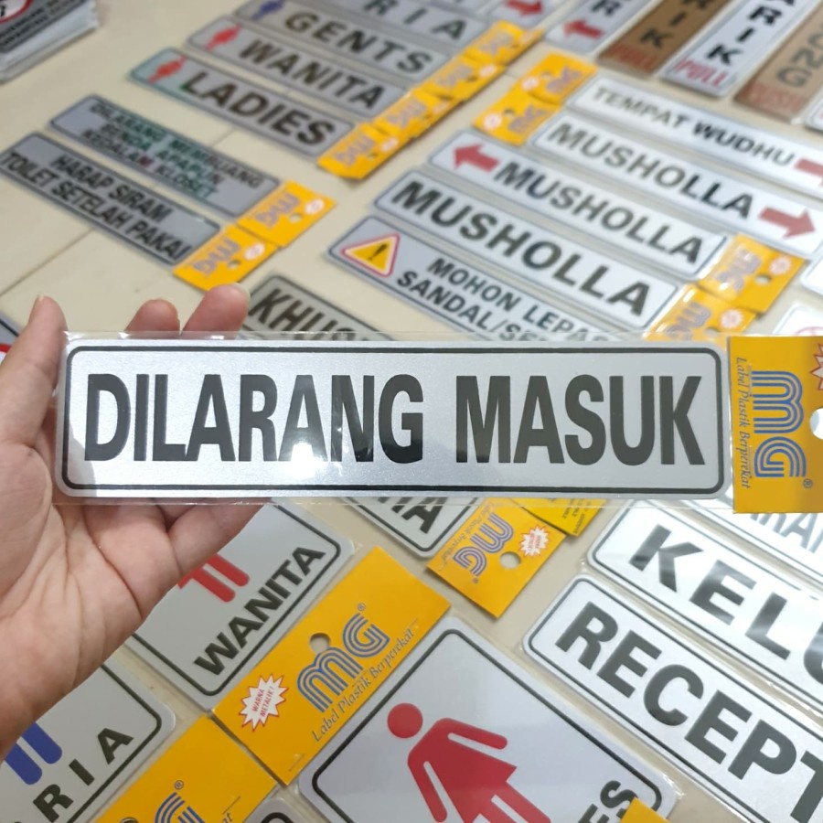 Jual Signboard Signage PVC Stiker Tempel Dilarang Masuk | Shopee Indonesia