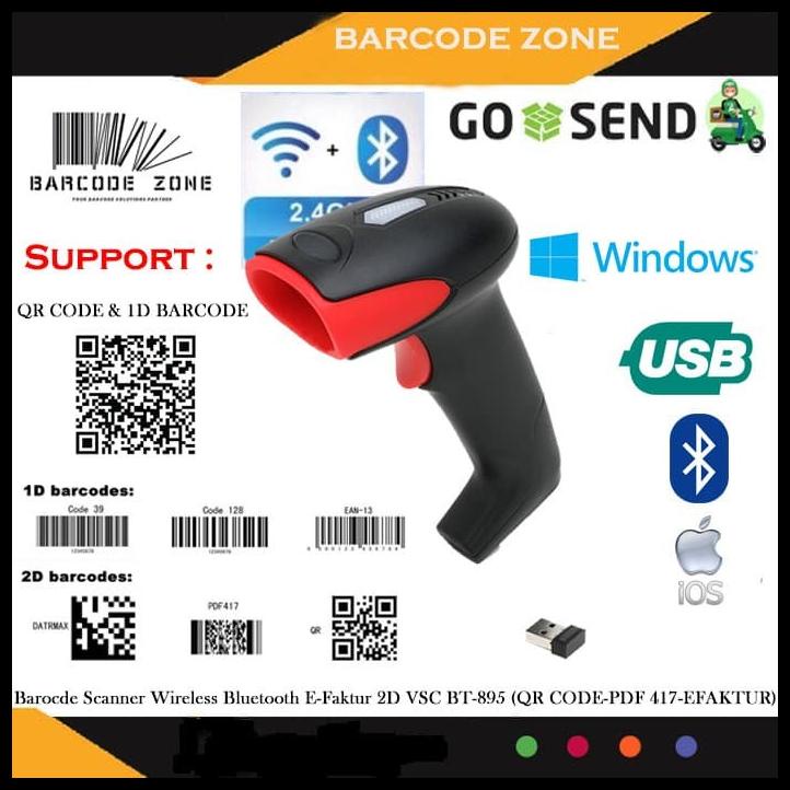 Jual Efaktur 2D Qr Code Wireless Barcode Scanner Vsc-Bt895 (Bluetooth+2 ...