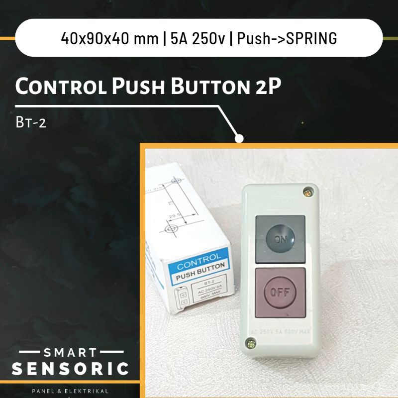 Jual 5A 250v On-Off BT-2 Control Push Button Tombol Kontrol 2P | Shopee ...