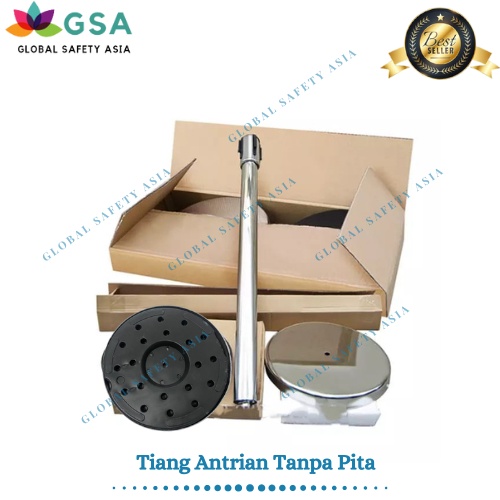 Jual Tiang Antrian Stainless + Tatakan Set Tanpa Pita | Shopee Indonesia
