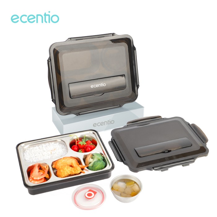 Jual Ecentio tempat makan stainless 4 - 5 Grid lunch box Kotak Makan ...