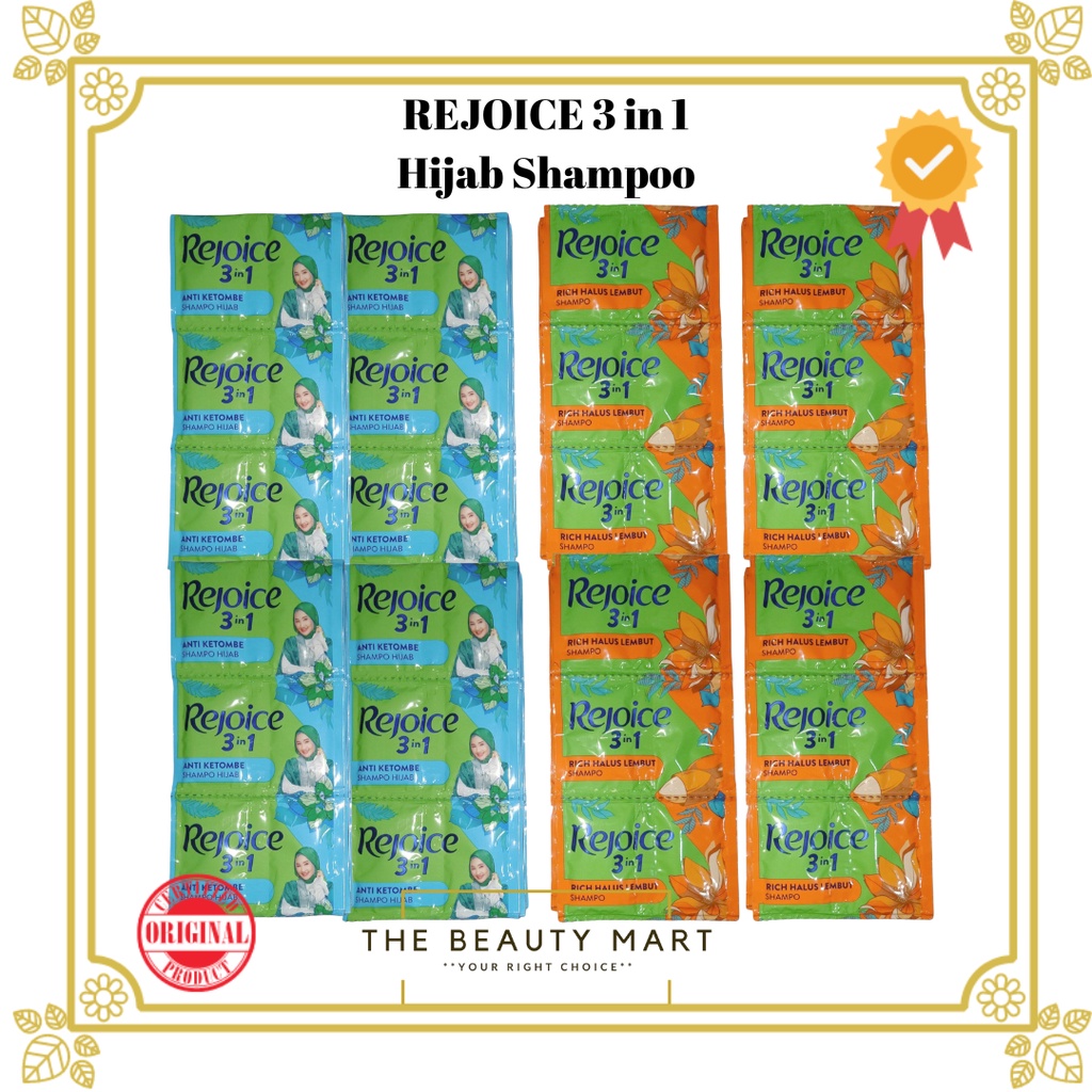 Jual P&G Rejoice 3 in 1 Shampoo Hijab Shampoo Sachet 5x2 ml Anti Ketombe, Rich Halus Lembut ...